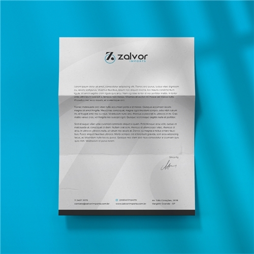 ZALVOR IMPORTS | Criação de Papelaria Profissional Para Outros
