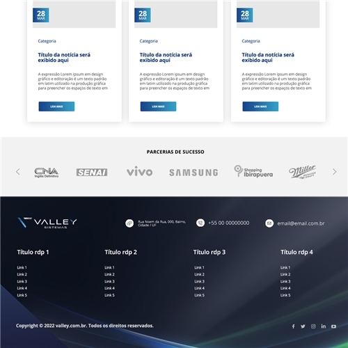 Valley Sistemas | Criação de Layout de site Para Tecnologia & Cien...
