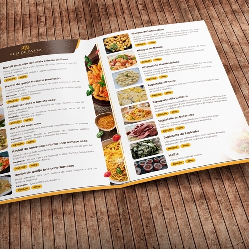 Vem de Pasta | Criação de Folder Para Alimentos & Bebidas