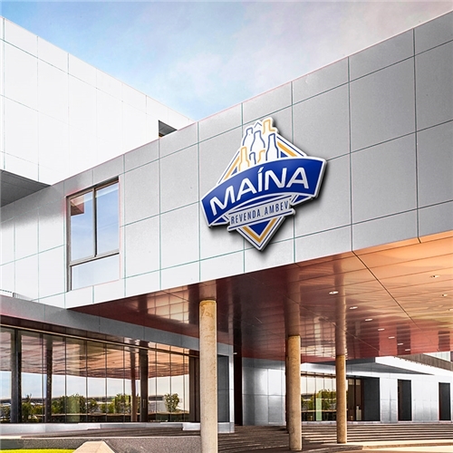 Distribuidora comercial Maína Revenda AMBEV | Criação de Logo Par...