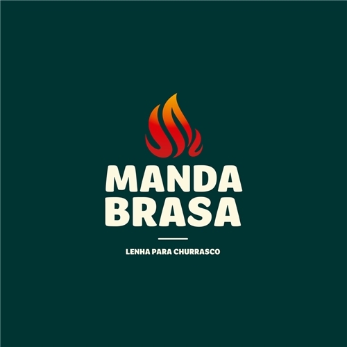 MANDA BRASA LENHA PARA CHURRASCO | Criação de Logo e Rótulo Para Ou...