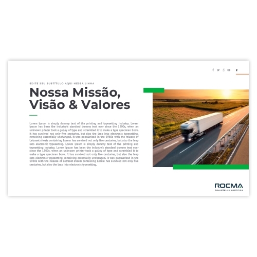 ROCMA | Criação de Power Point Slide Mestre Para Logística, Entrega...