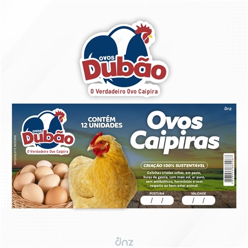 Nome Ovos Dubão. Slogan: O Verdadeiro Ovo Caipira | Criação de Logo...