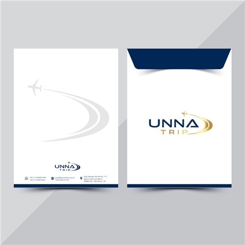 Unna Trip | Criação de Logo e Papelaria (6 itens) Para Viagens & Lazer