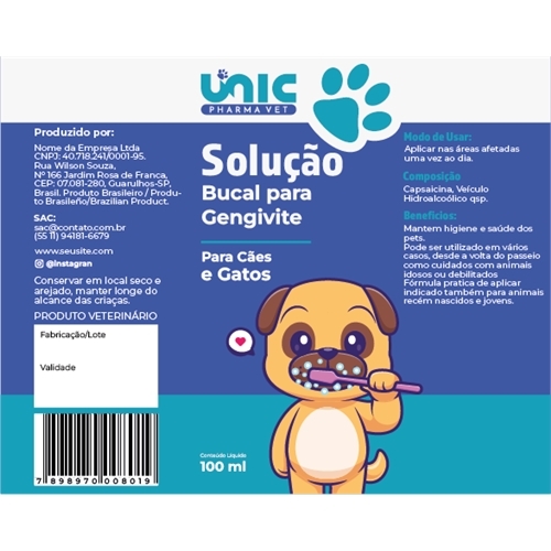 Unic Pharma Vet | Criação de Layout de Rótulo Familia - até 5 layou...