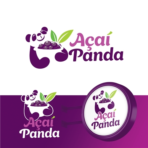 Açai panda / panda açai | Criação de Logo Para Alimentos & Bebidas