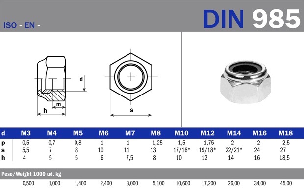 Porca M3 Auto Travante - 5 unidades - Porcas e Anéis Elásticos - RoboCore