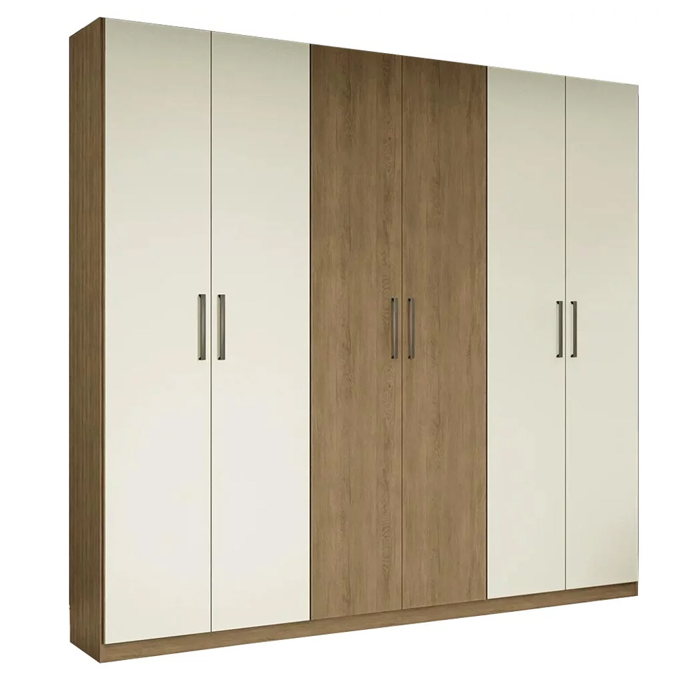 ROUPEIRO KAPPESBERG S736 6 PORTAS 2 GAVETAS FREIJO/OFF WHITE