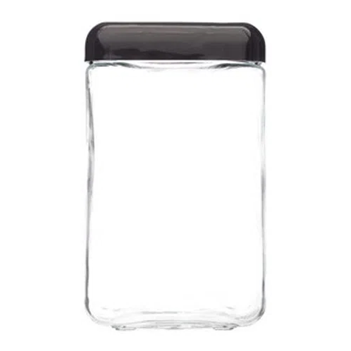 Pote de vidro quadrado Tendenza com tampa rosca 1,3 L Preto - Camicado