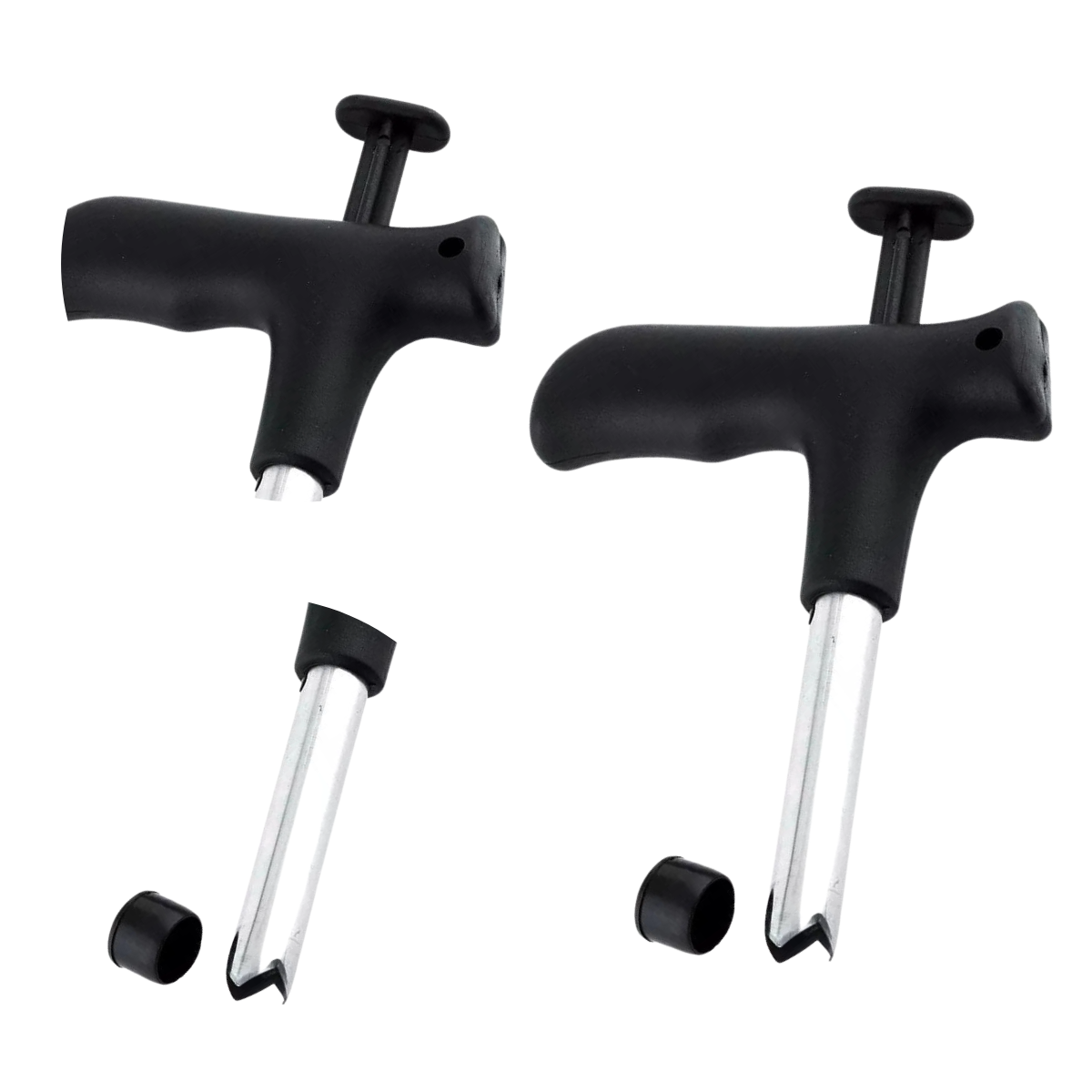 Abridor e furador de coco em aço inox manual 13cm Preto - Camicado