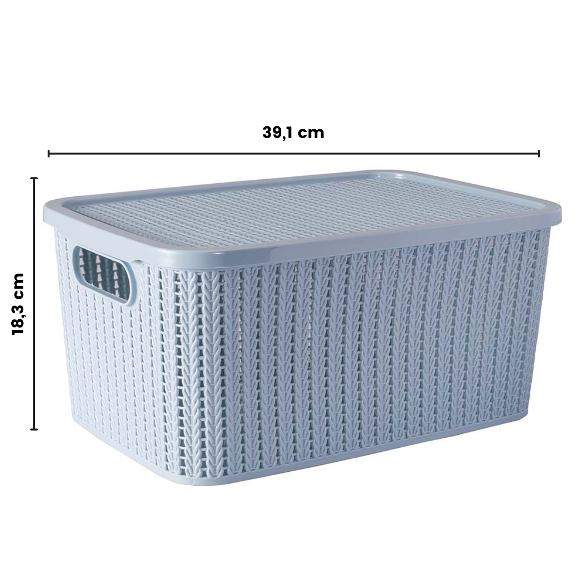 Caixa organizadora retangular 14 Litros Decor Trama Azul - Camicado