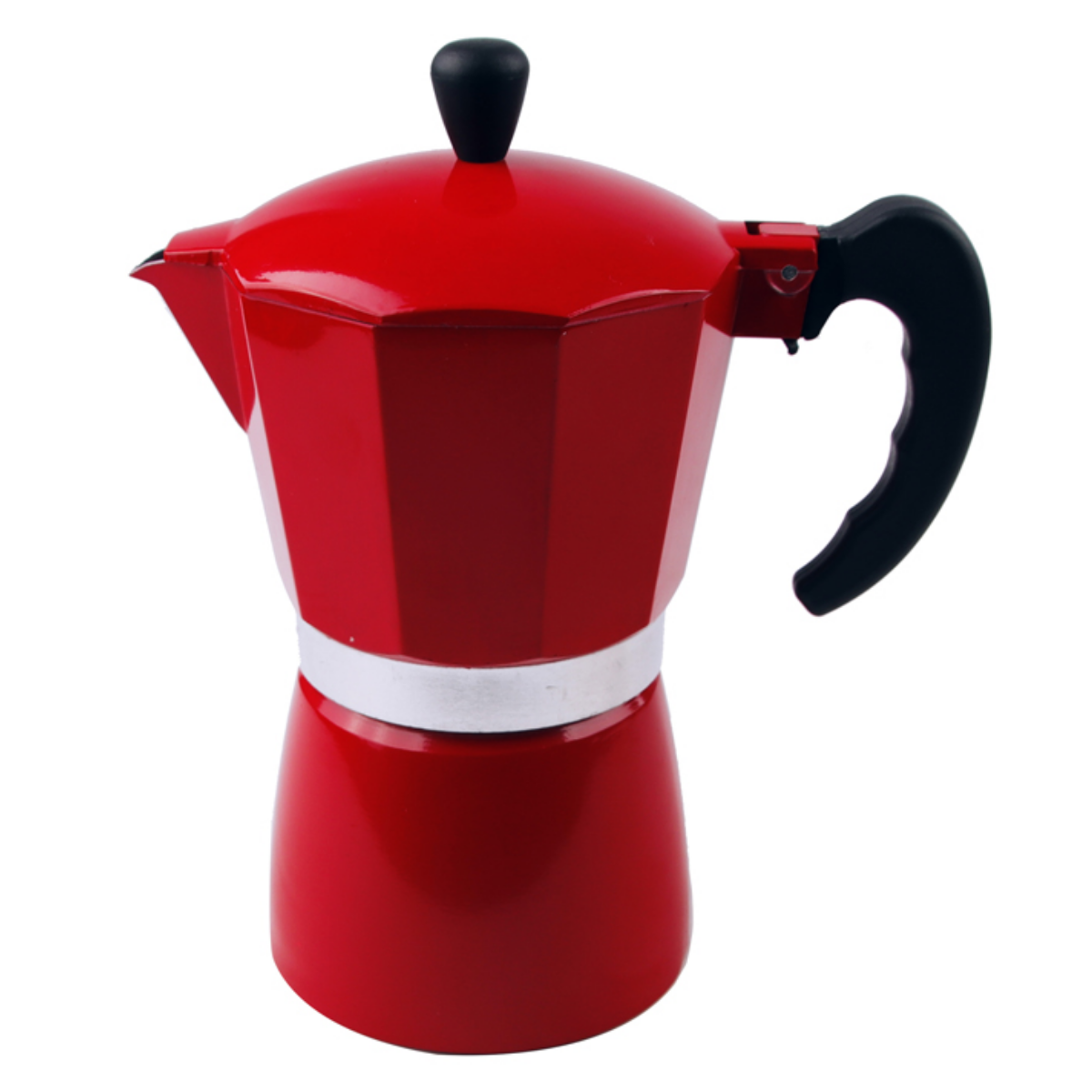 Cafeteira italiana aço inox 300ml serve 6 xícaras Vermelha - Camicado