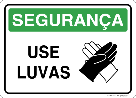 Placa SEGURANÇA: Use luvas | PlacasOnline